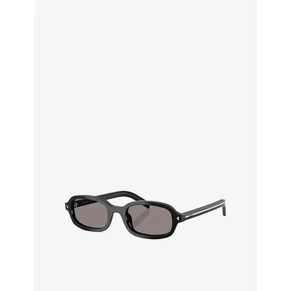 Prada Oval Frame Sunglasses - Black
