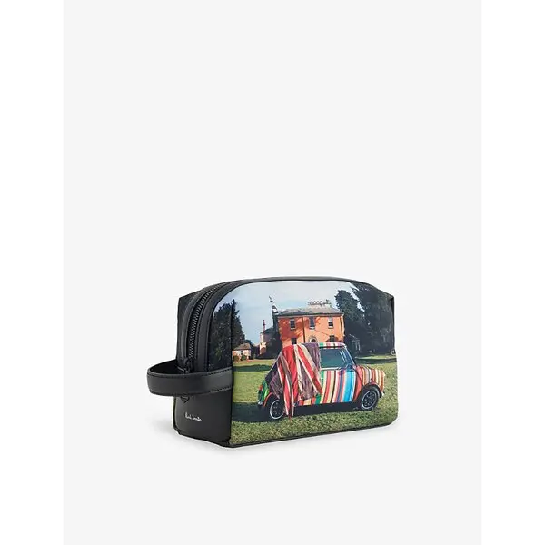 Paul Smith Faux-leather Wash Bag With Graphic Print