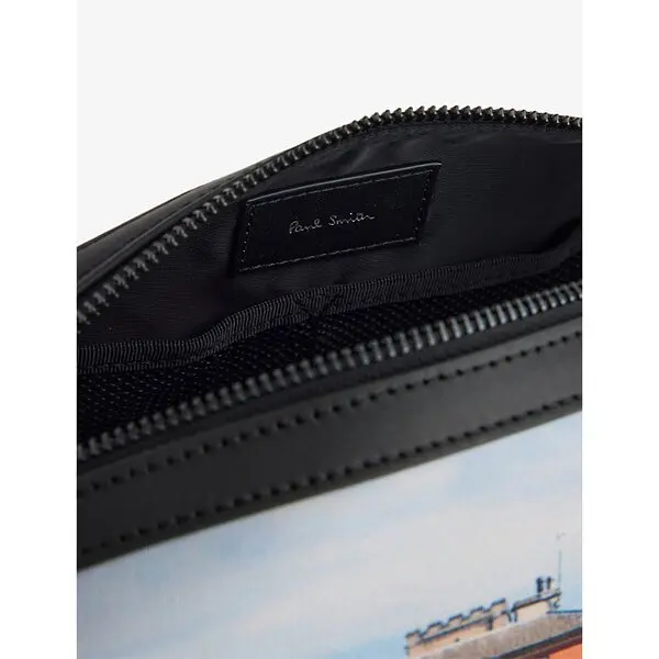 Paul Smith Faux-leather Wash Bag With Graphic Print