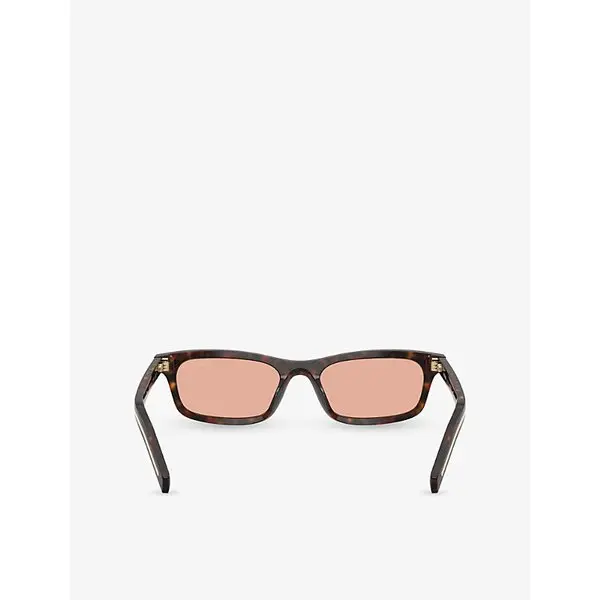 Prada Rectangle-frame Tortoiseshell Acetate Sunglasses - Brown