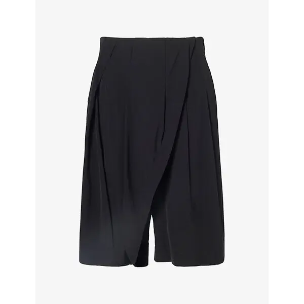 Issey Miyake Looped Draped Cropped Woven Trousers
