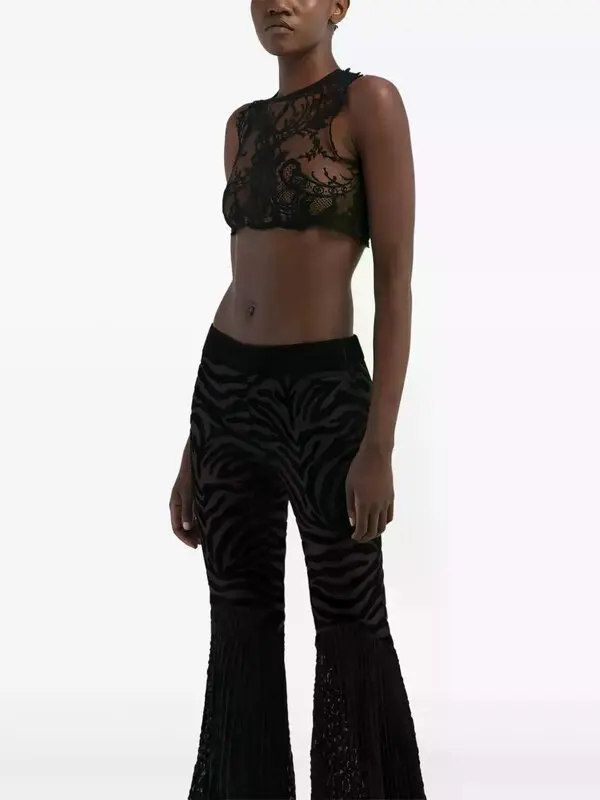 Roberto Cavalli Cropped Top With Lace Detailing