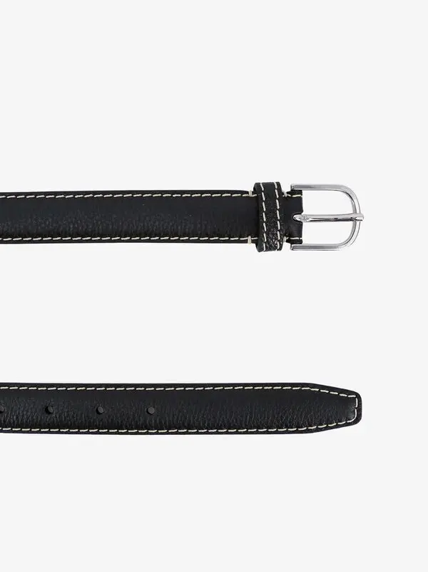 TOTEME Slim Grained Leather Belt - Black