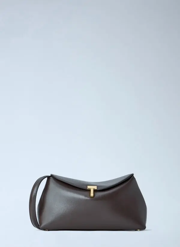 TOTEME T-lock Leather Clutch - Brown