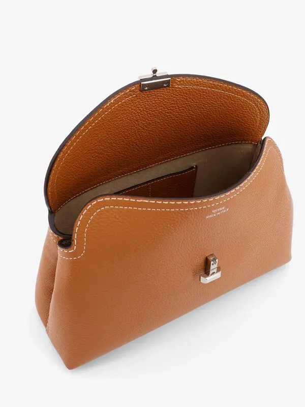 TOTEME T-lock Leather Clutch - Tan