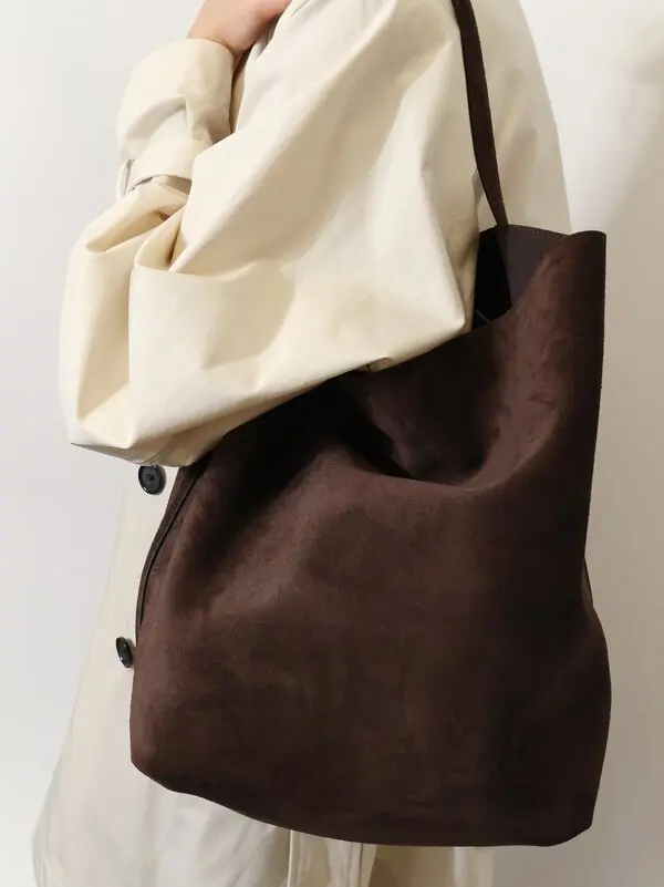 TOTEME Suede Belted Tote Bag - Brown