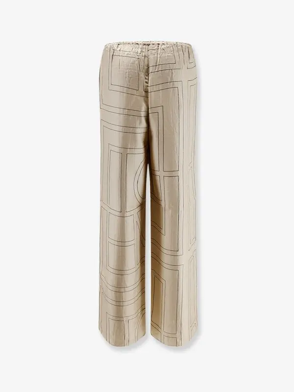 TOTEME Organic Silk Trousers - Cream