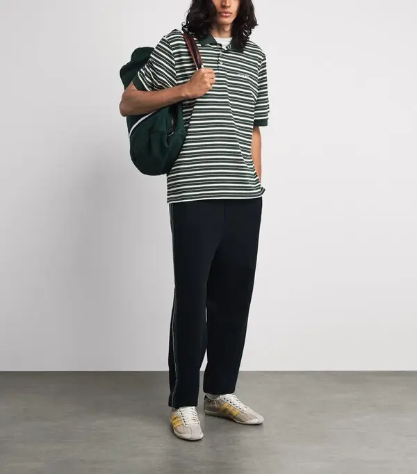 MANORS Piqué Stripe Goat Polo Shirt