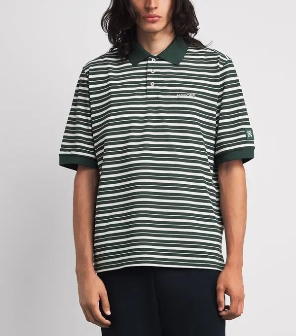 MANORS Piqué Stripe Goat Polo Shirt