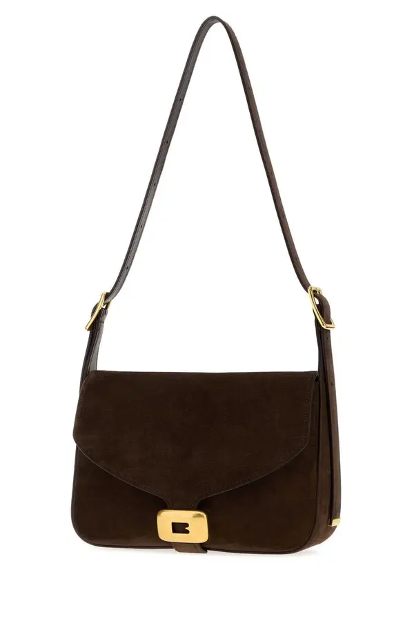 Balenciaga Dark Suede Shoulder Bag - Brown