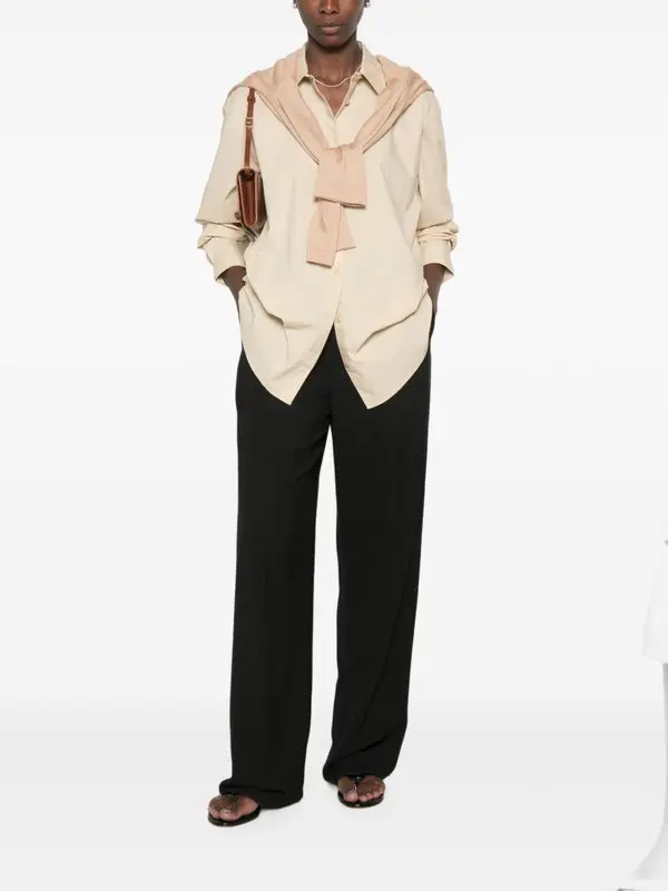 TOTEME Oversized Cotton Shirt With Tone-on-tone Stripes - Multicolor