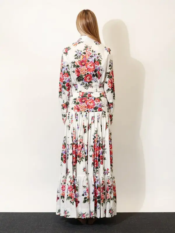 Dolce & Gabbana Floral Print Cotton Shirt With Knot Detail