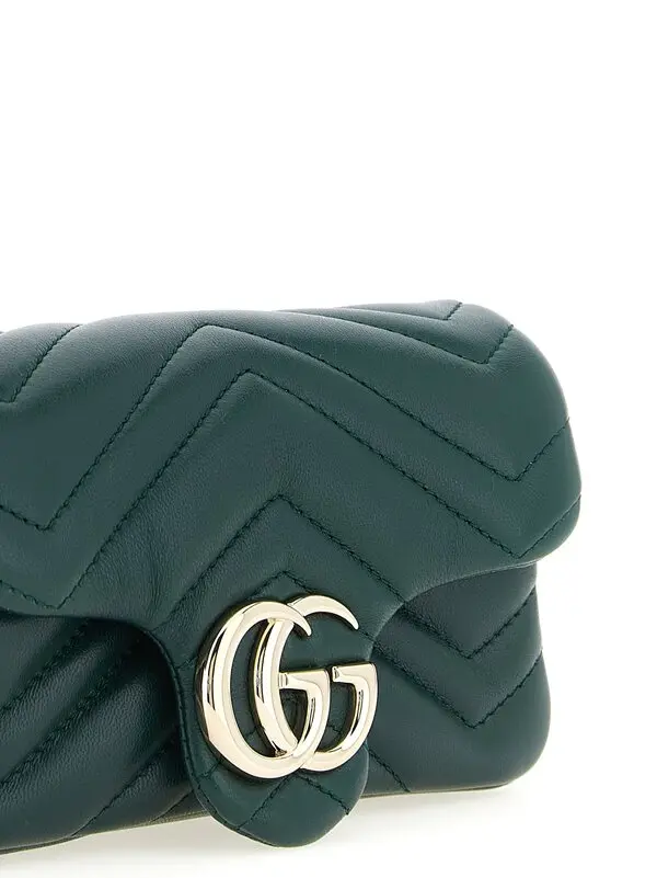 Gucci Gg Marmont Mini Shoulder Bag - Green