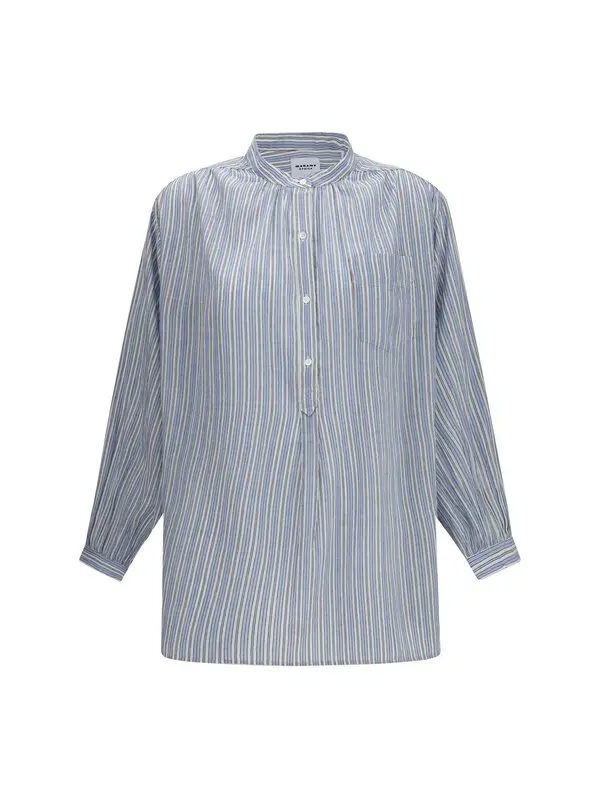 Isabel Marant Étoile Sapha Striped Cotton Voile Shirt - Blue