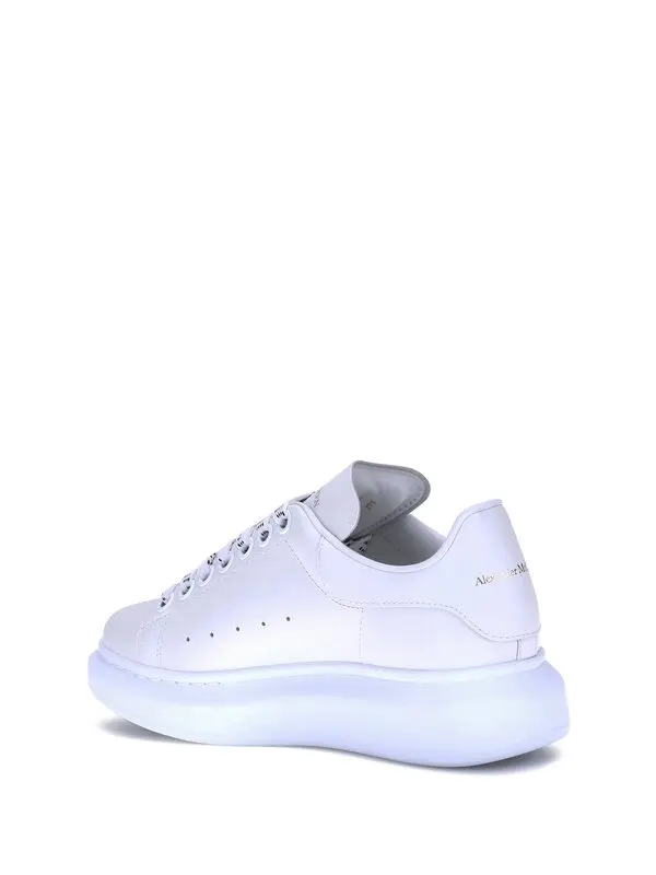 Alexander McQueen Leather Lace-up Sneakers With Platform Sole - White