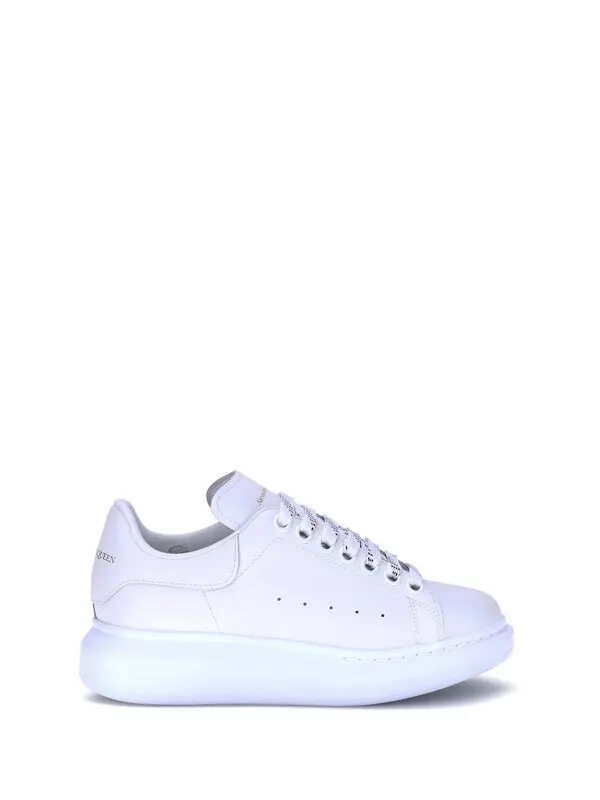 Alexander McQueen Leather Lace-up Sneakers With Platform Sole - White