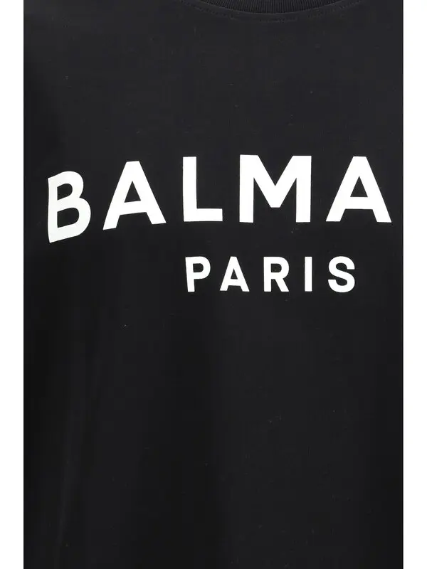 Balmain Cotton Print T-shirt - Black