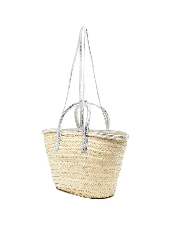 Jacquemus Le Panier Soli Woven Raffia Tote Bag With Leather Details