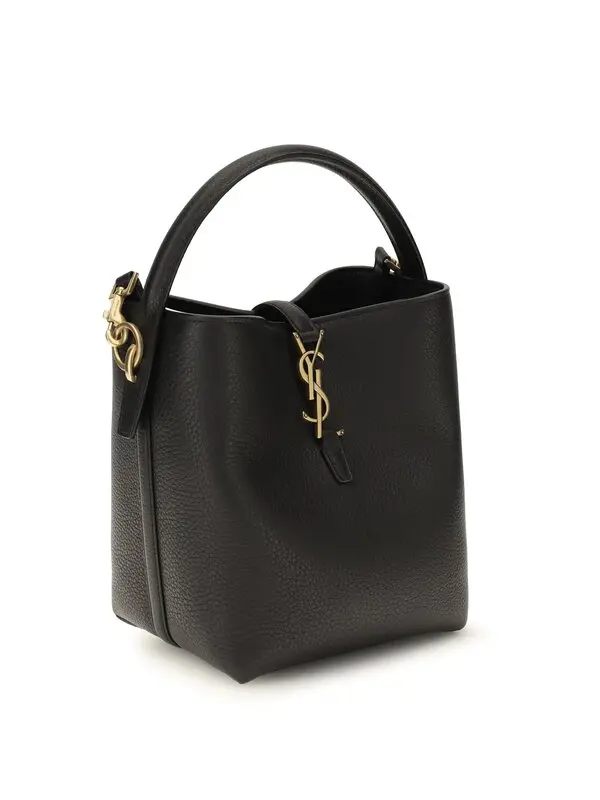 Saint Laurent Le 37 Grained Leather Bucket Bag - Black