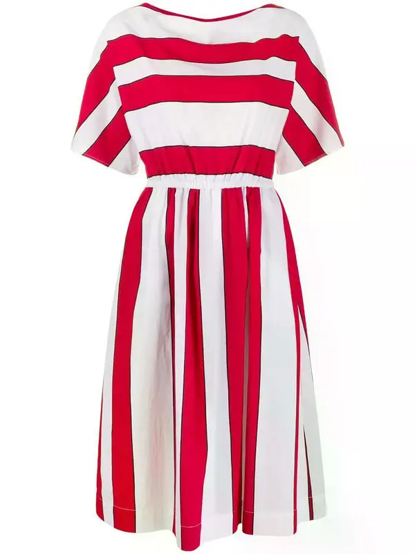 Woolrich Scully Stripe Midi Dress - White