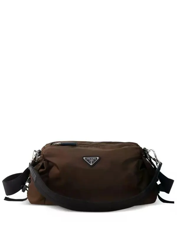 Prada Re-nylon And Leather Explore Hobo Bag - Brown