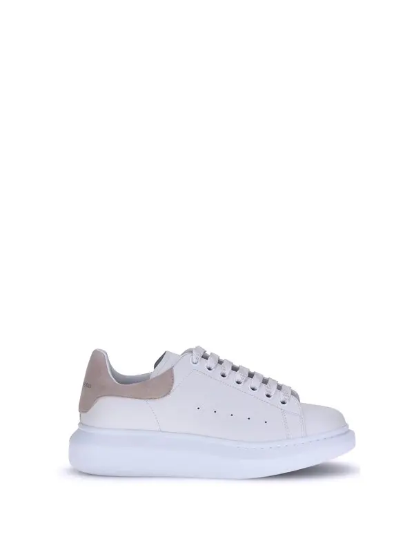Alexander McQueen Leather Sneakers With Platform Sole - White