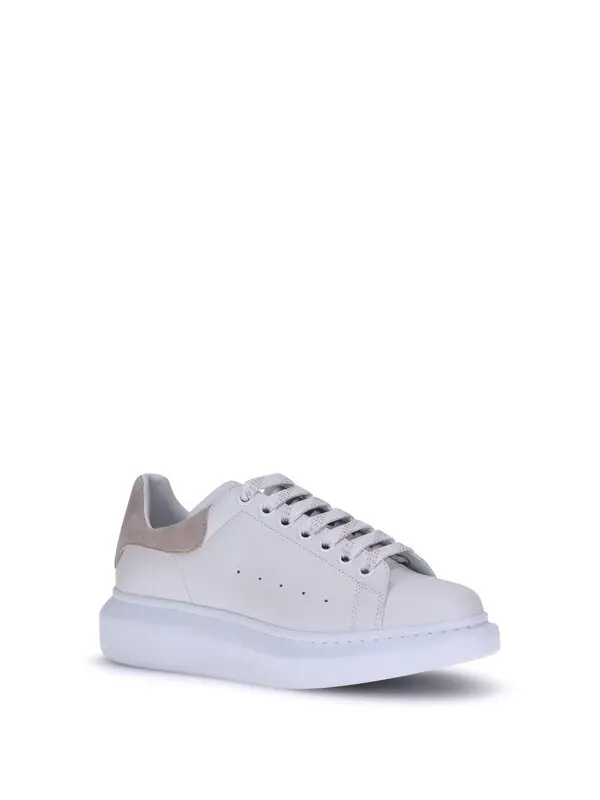Alexander McQueen Leather Sneakers With Platform Sole - White