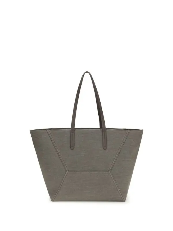Brunello Cucinelli Canvas Bc Tote Bag - Brown