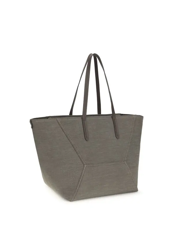 Brunello Cucinelli Canvas Bc Tote Bag - Brown