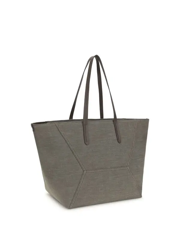 Brunello Cucinelli Canvas Bc Tote Bag - Brown