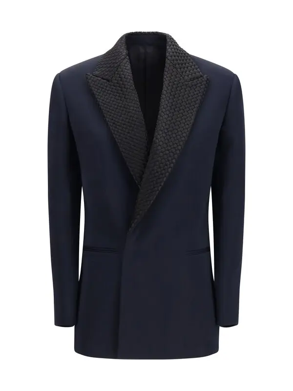 Bottega Veneta Single-breasted Jacket With Intrecciato Motif