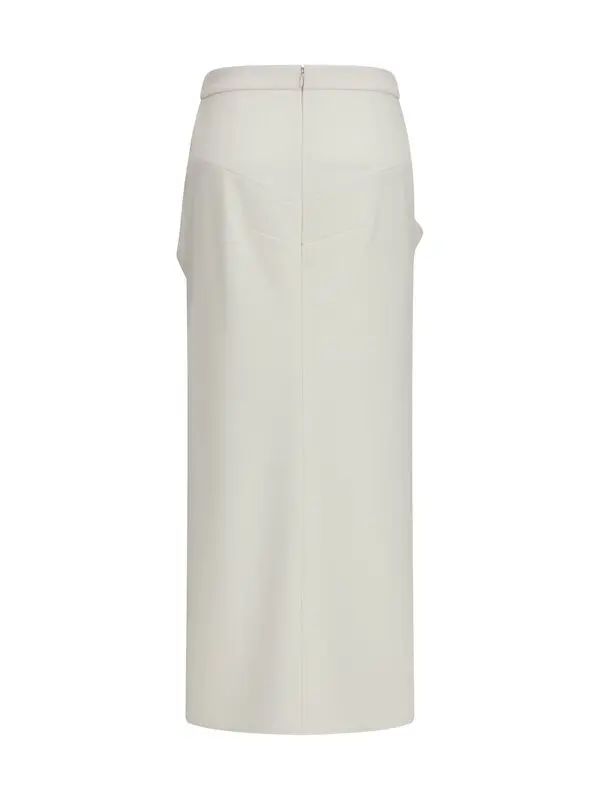 Givenchy Draped Wool And Mohair Skirt - White