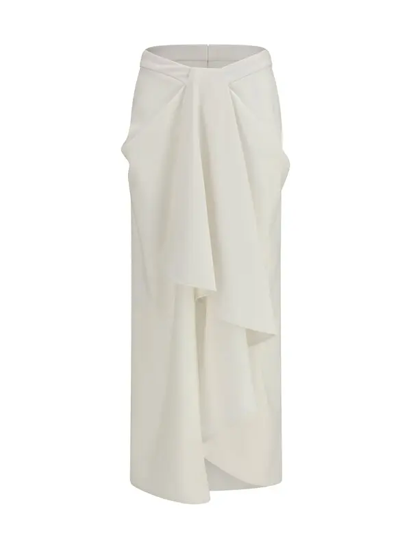 Givenchy Draped Wool And Mohair Skirt - White