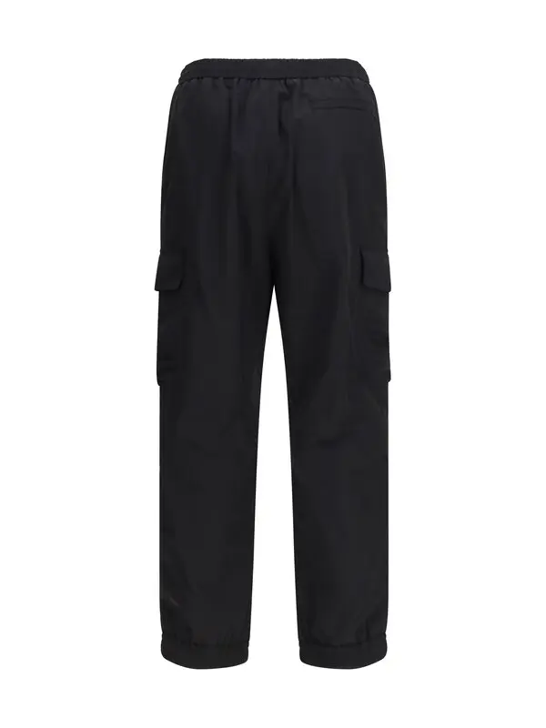 Fendi Gabardine Cargo Pants With Embossed Ff Logo - Black