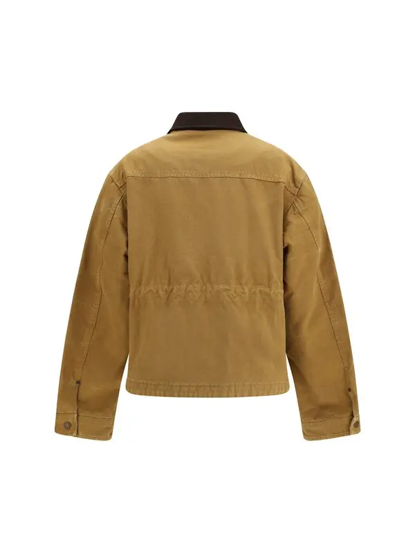 Acne Studios Canvas Jacket With Leather Collar