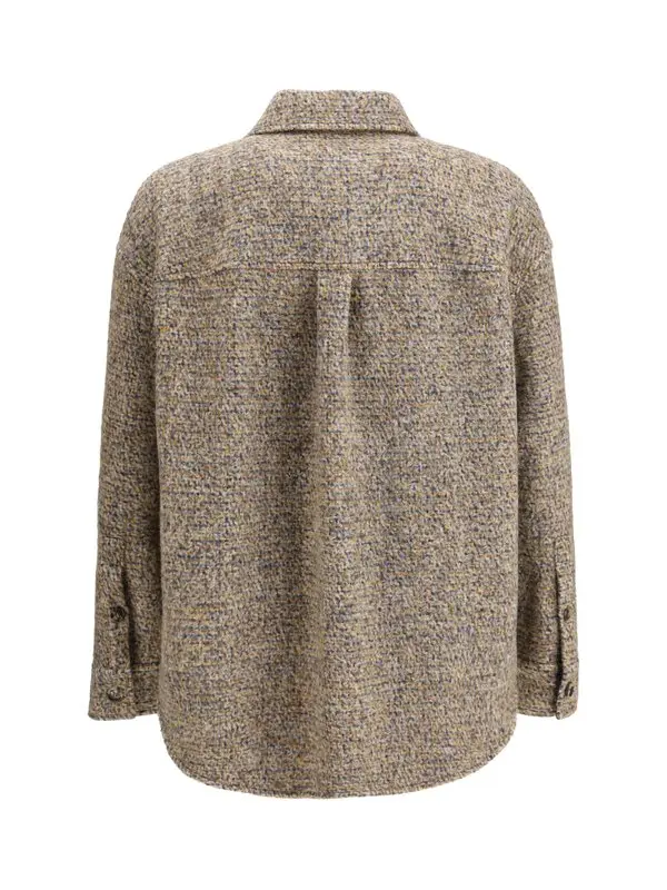 Loewe Mélange Wool Blend Overshirt - Brown