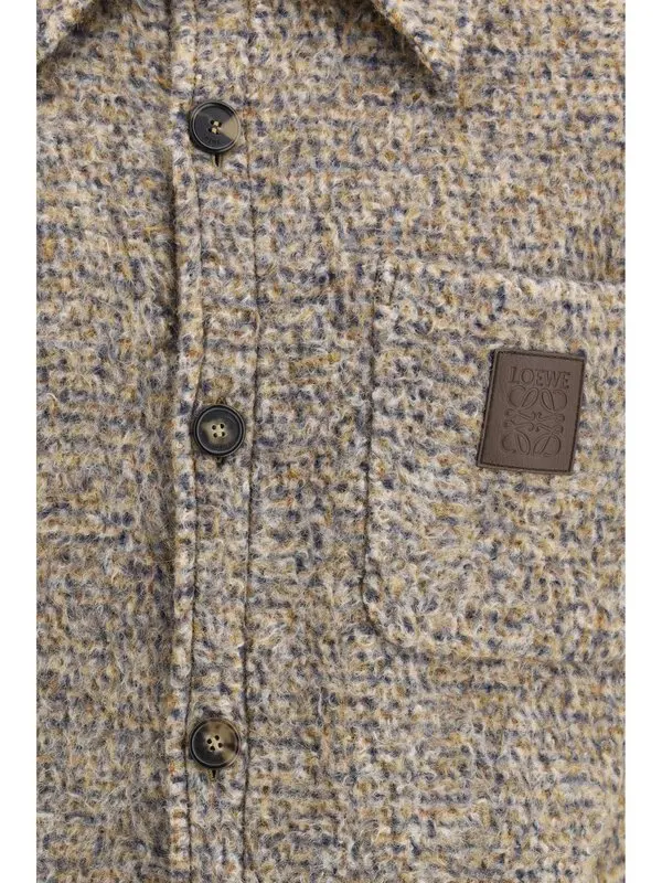 Loewe Mélange Wool Blend Overshirt - Brown