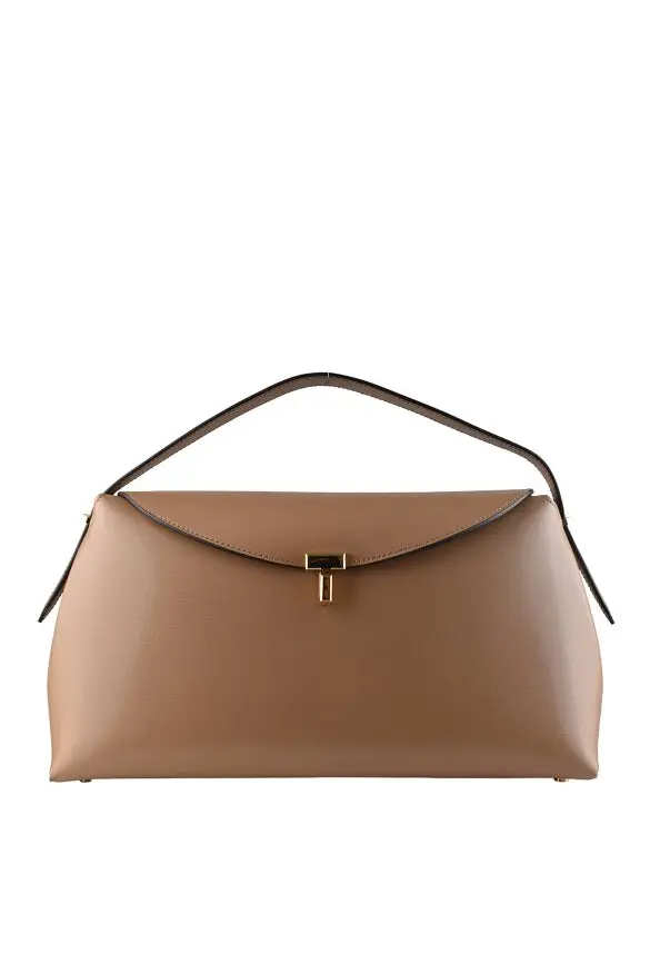 TOTEME T-lock Leather Top Handle Bag - Brown