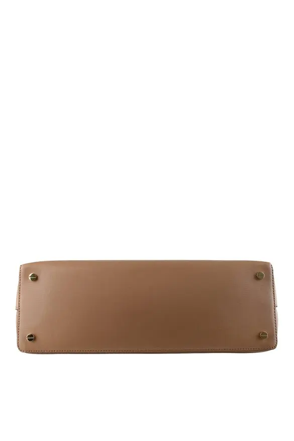 TOTEME T-lock Leather Top Handle Bag - Brown