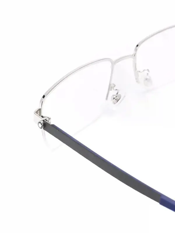 Montblanc Matte-effect Rectangle-frame Glasses - Silver