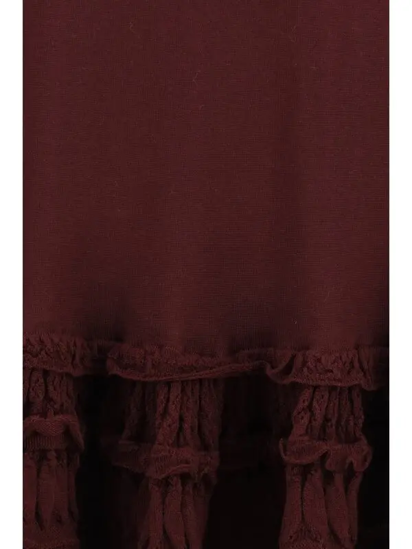 Alaïa Virgin Wool T-shirt With Peplum Detail