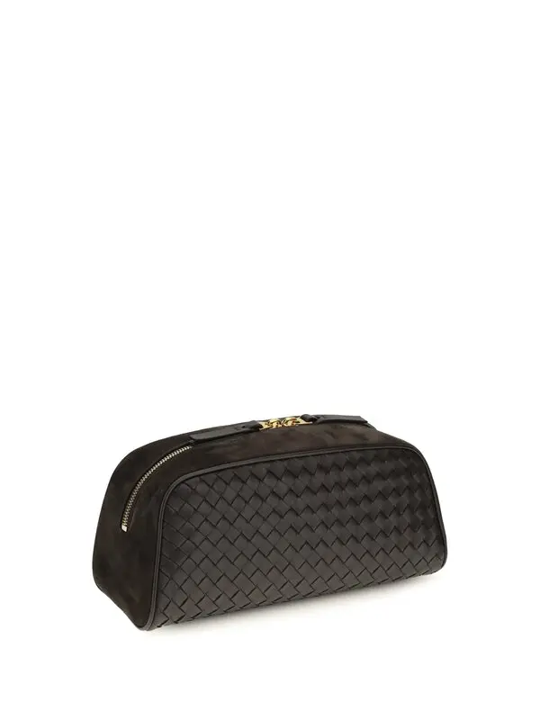 Bottega Veneta Large Nodo Pouch In Nappa And Suede - Brown