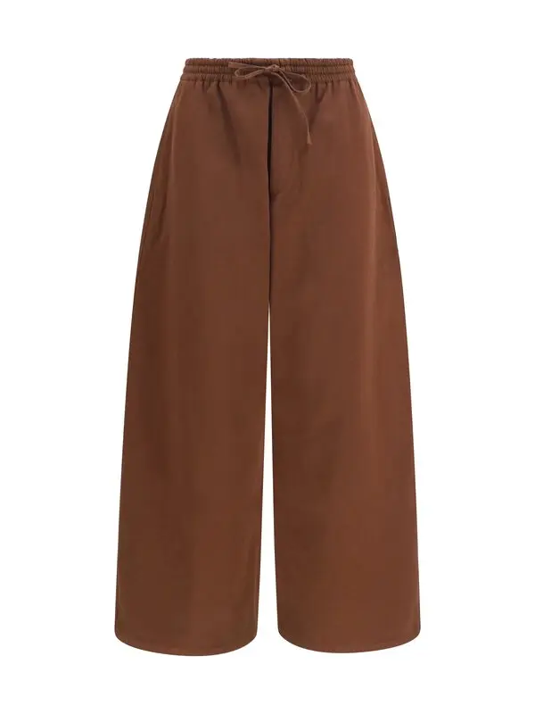 Loewe Drawstring Cotton Pants - Brown