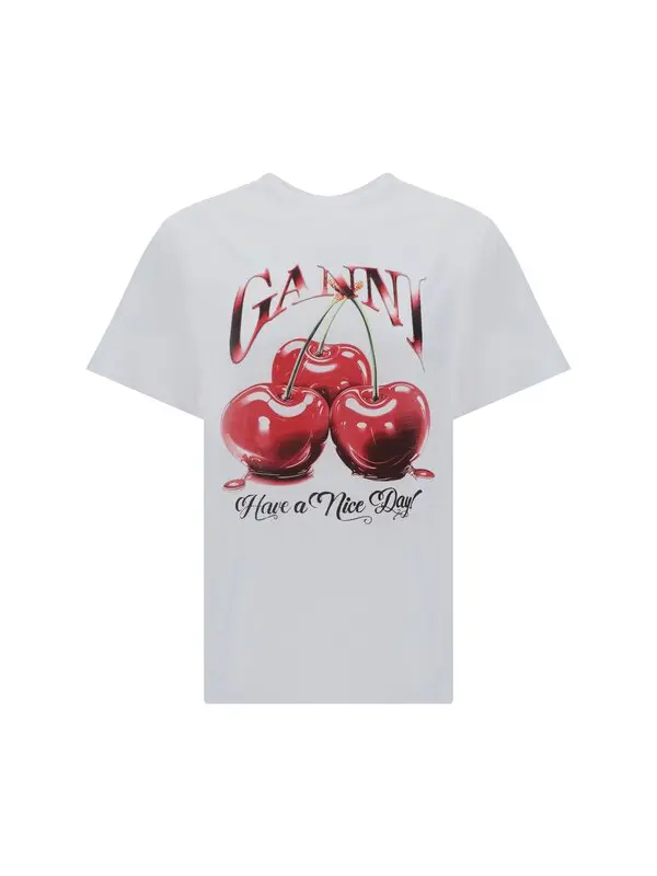 GANNI Cherry Relaxed T-shirt - White
