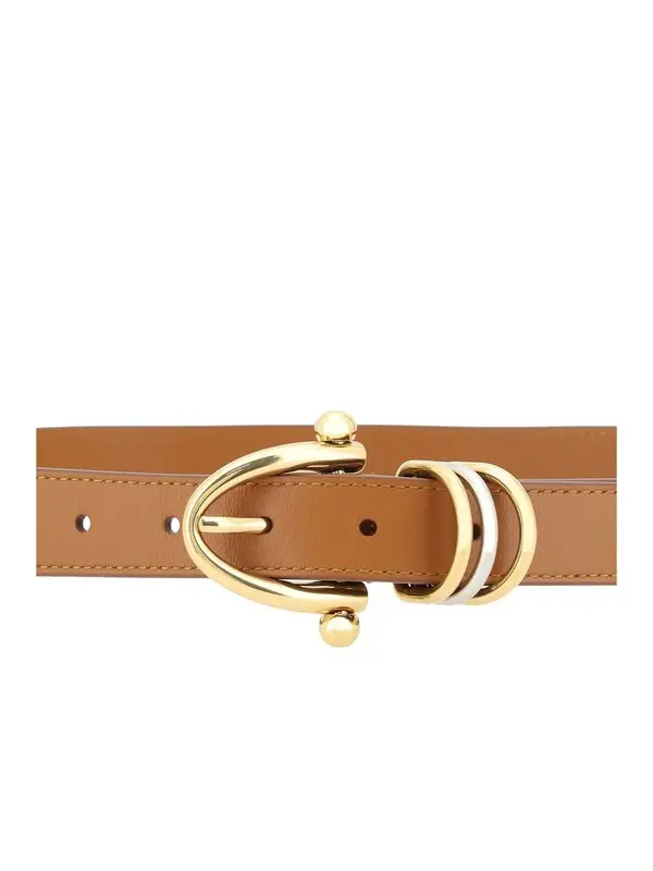 Chloé Leather Bracelet Belt With Gold Tone Hardware - Cream