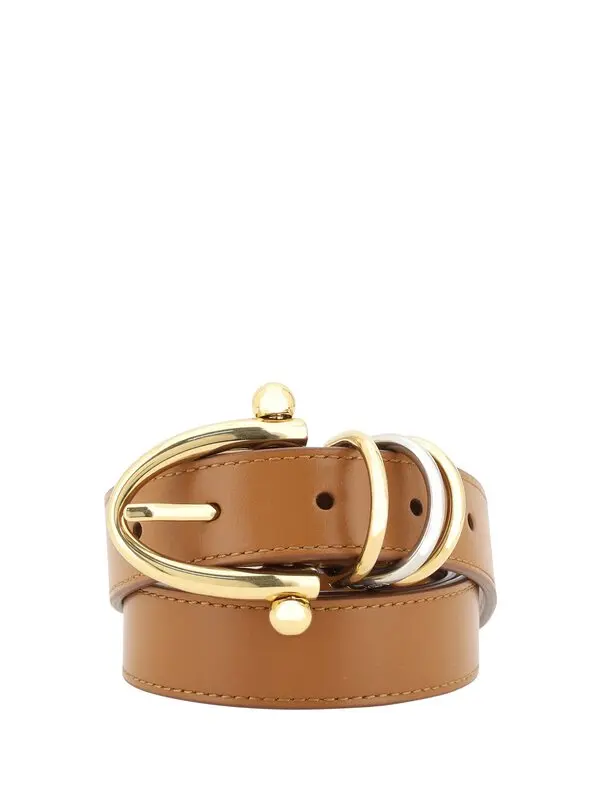 Chloé Leather Bracelet Belt With Gold Tone Hardware - Cream