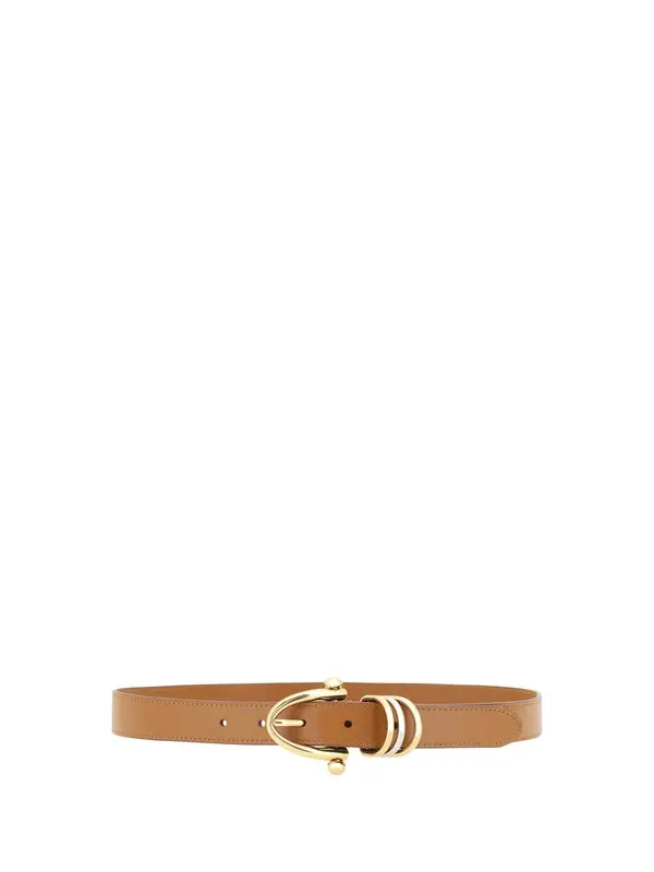 Chloé Leather Bracelet Belt With Gold Tone Hardware - Cream