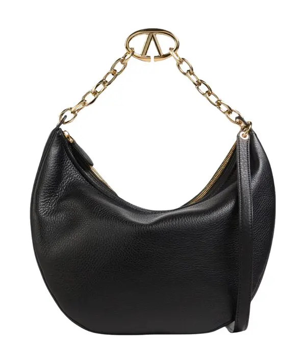 ValentinoGaravani Vlogo Moon Pebbled-leather Shoulder Bag