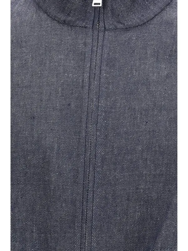 Fendi Reversible Zip-up Denim Jacket With Drawstring Hem