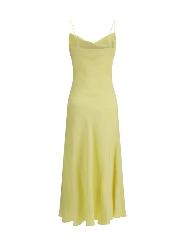 Balmain Long Silk Satin Dress With Straps